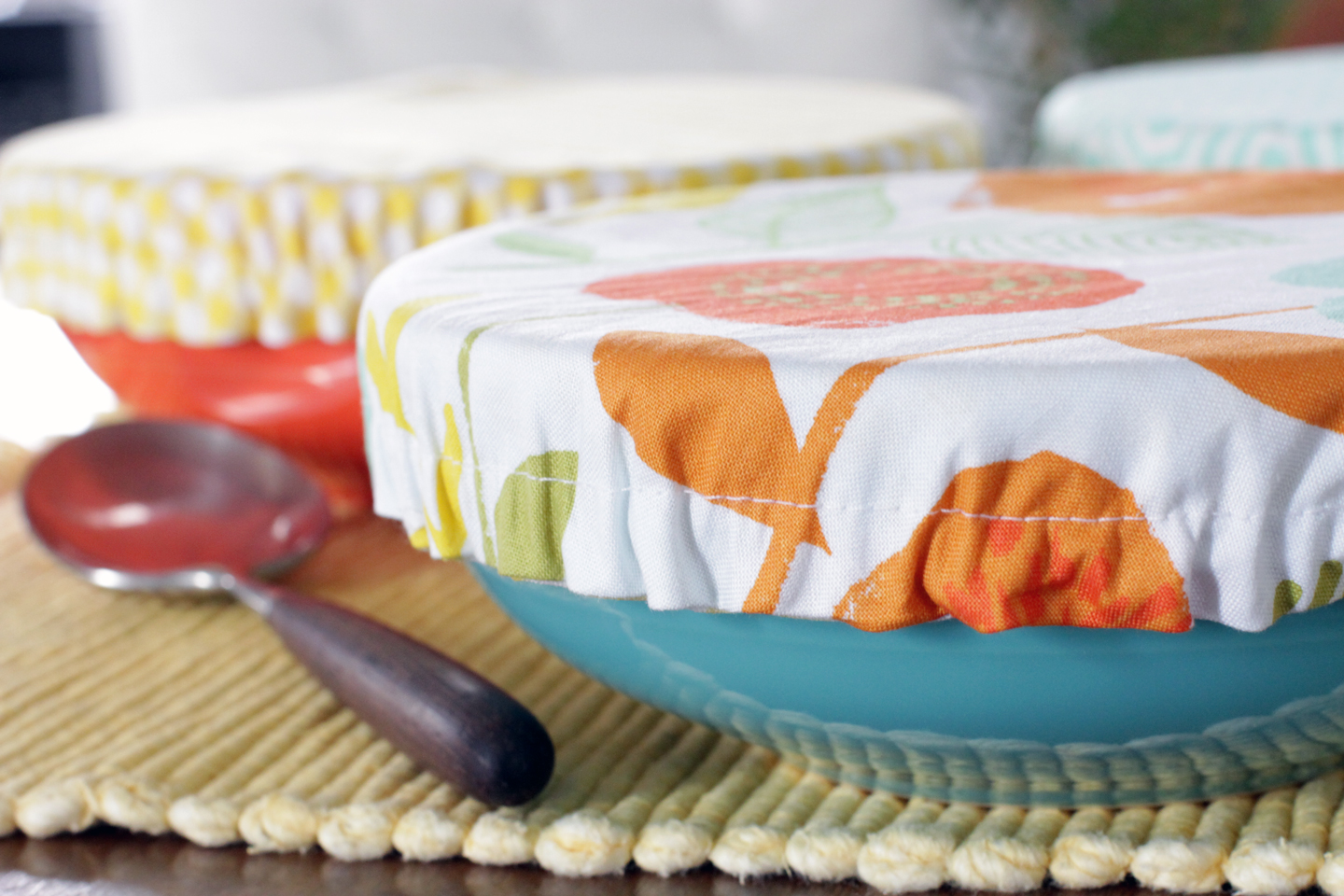 How to Make a Washable Fabric Bowl Cover and A New One Minute Video ...